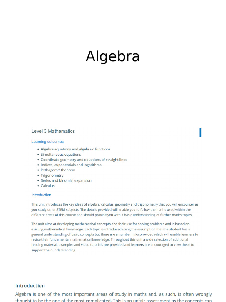 Algebra 1 | PDF