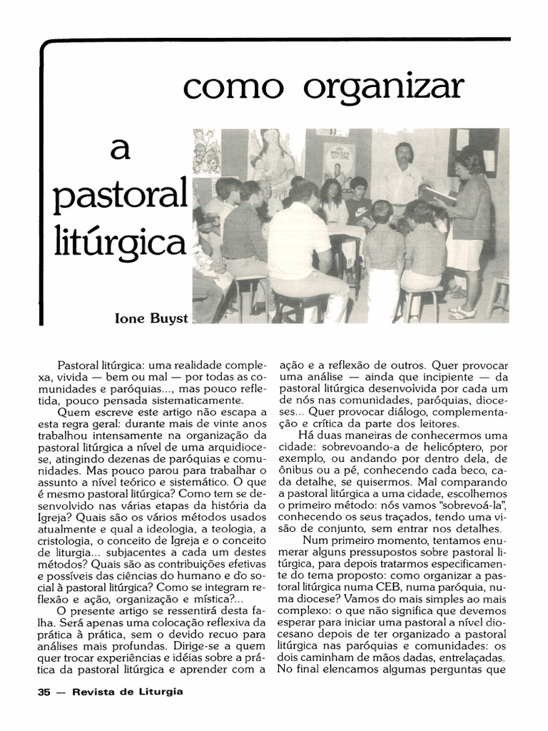 Reflexões sobre Pastoral Litúrgica | PDF | Liturgia | Eucaristia
