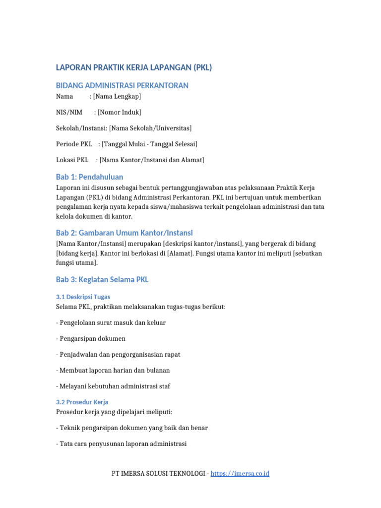 PKL Administrasi Perkantoran | PDF