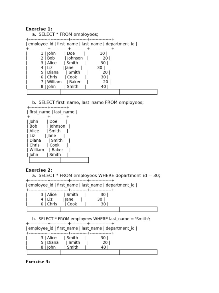 Lab - Selecting Data, Filtering, Sorting, Joins, Unions | PDF