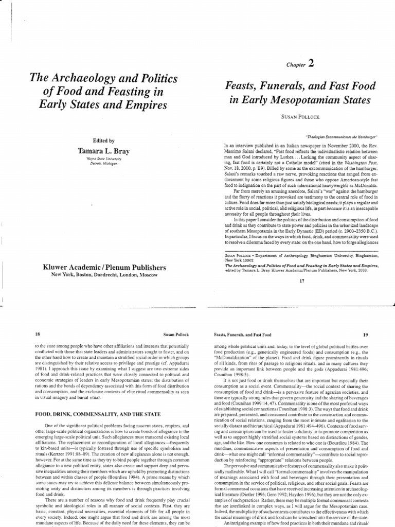 Feasts Funerals and Fast Food in Early M | PDF