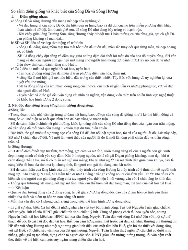 So Sanh Dim Ging Va Khac Bit CA Song | PDF