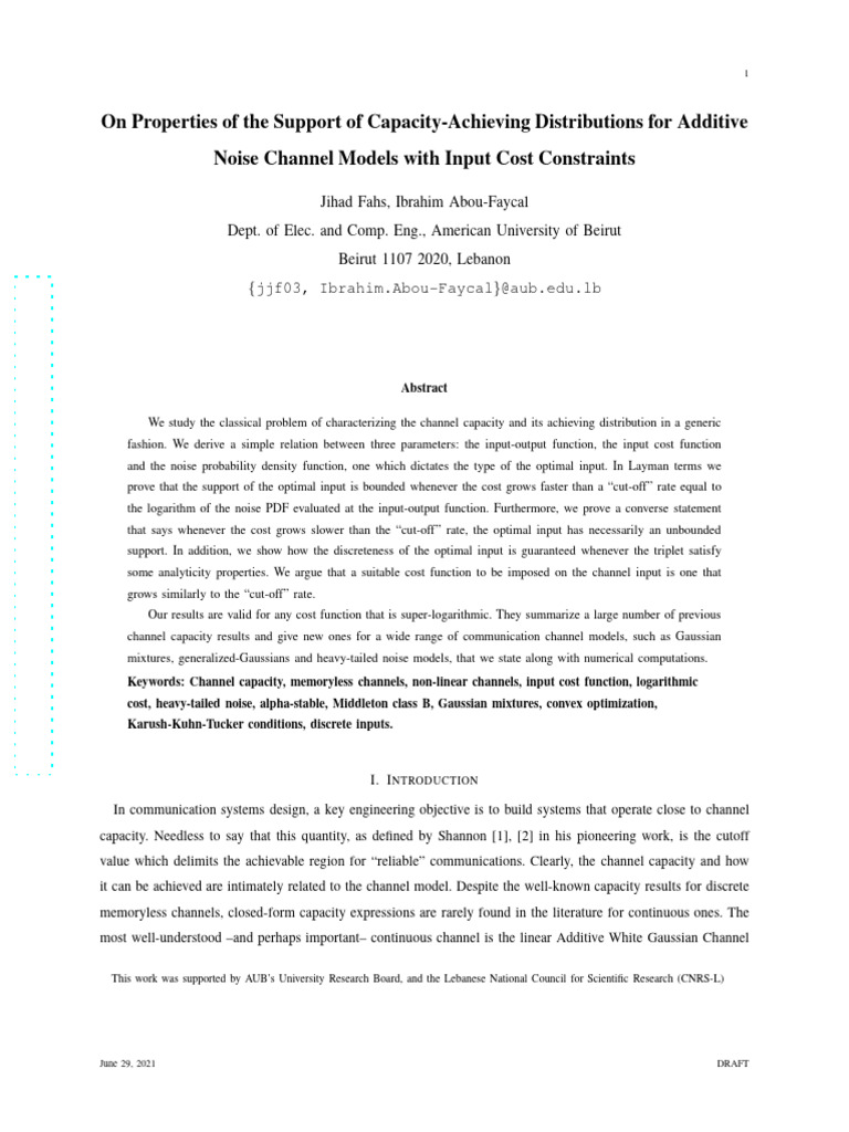 On Properties of The Support of Capacity-Achieving Distributions For ...