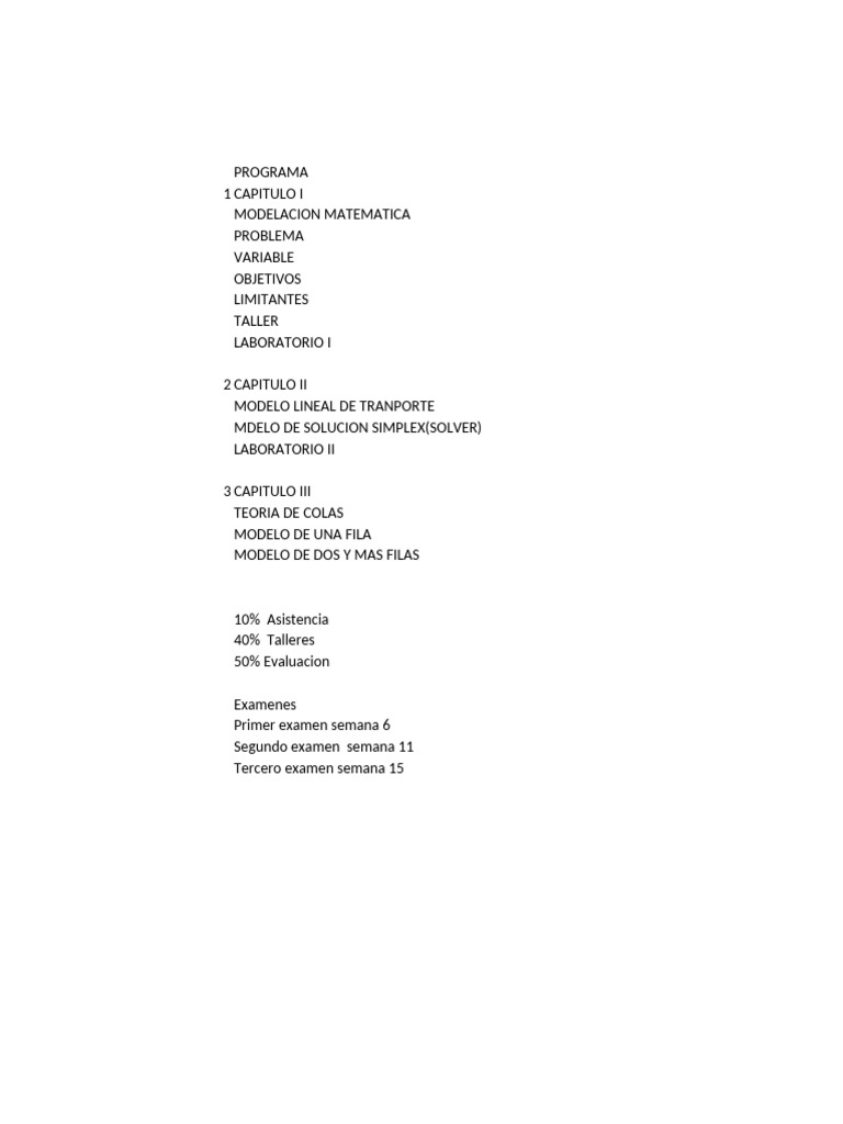 Contenido Programatico | PDF