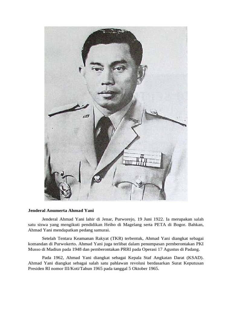 Jenderal Anumerta Ahmad Yani | PDF