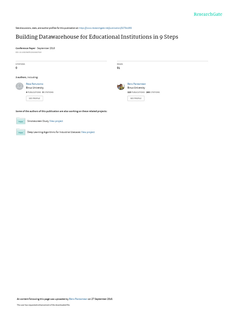Educational Data Warehouse in 9 Steps | PDF | Data Warehouse | Data