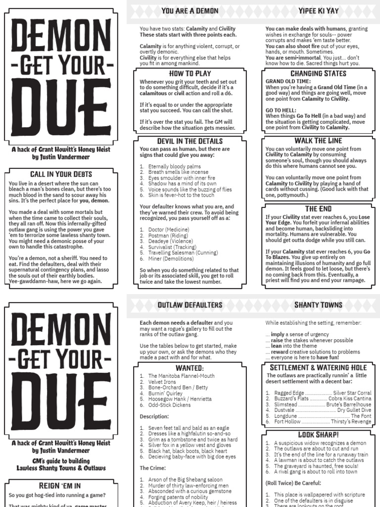 Demon Outlaw RPG: Collecting Souls | PDF