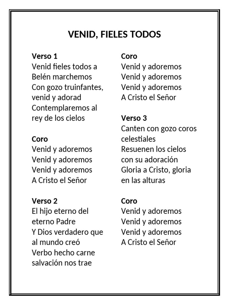 Himno Navideño: Venid y Adoremos | PDF