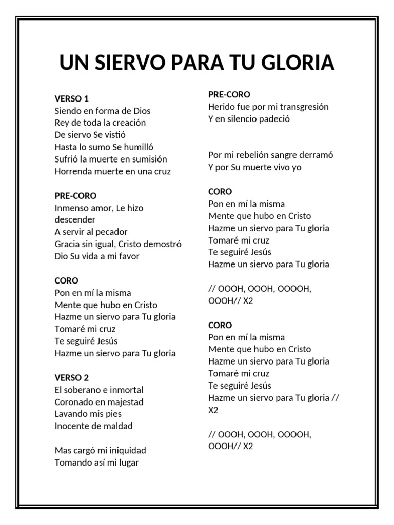 Hazme un Siervo para Tu Gloria | PDF