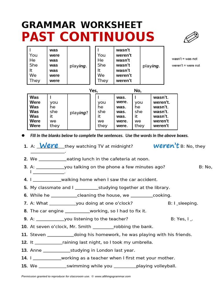 Atg Worksheet Pastcont3 (1) | PDF