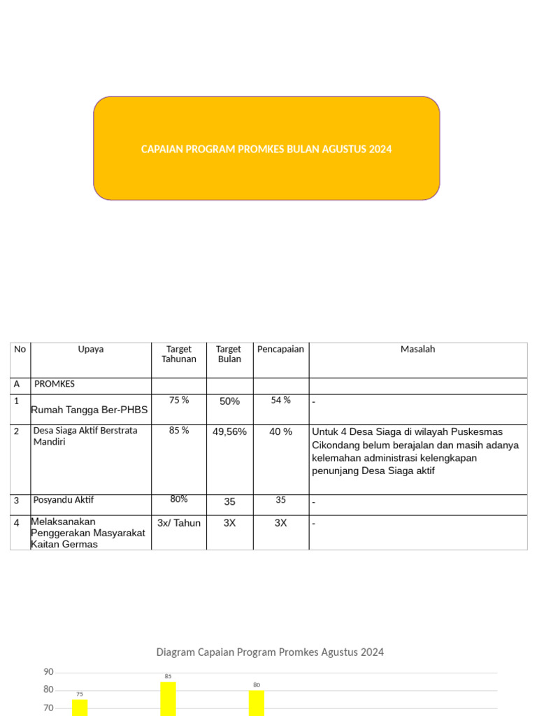 Capaian & Analisa PROMKES Agustus 2024 | PDF