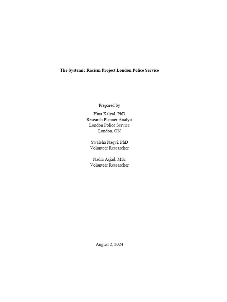 Systemic Racism Project Full Report (1) | PDF
