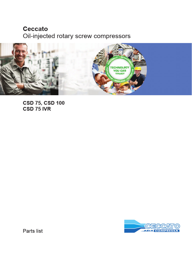 Ceccato CSD 75-100 CSD 75 IVR Spare Parts List EN Antwerp 30711331 | PDF