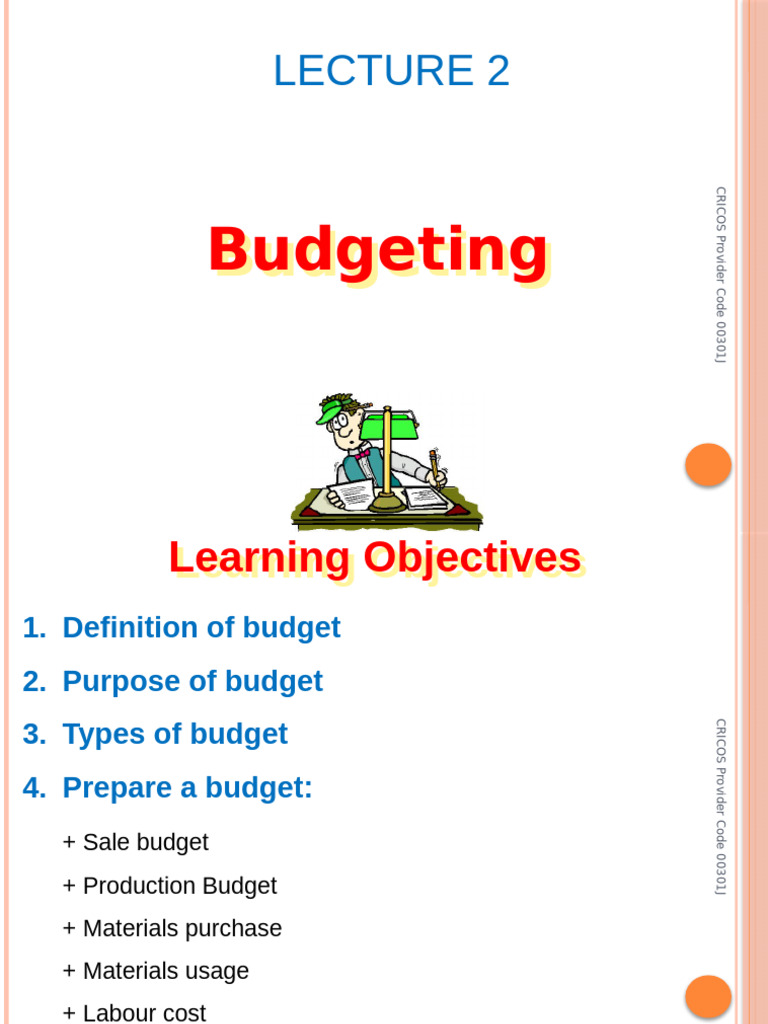 Lecture 2 Budgeting Pdf Labour Economics Expense