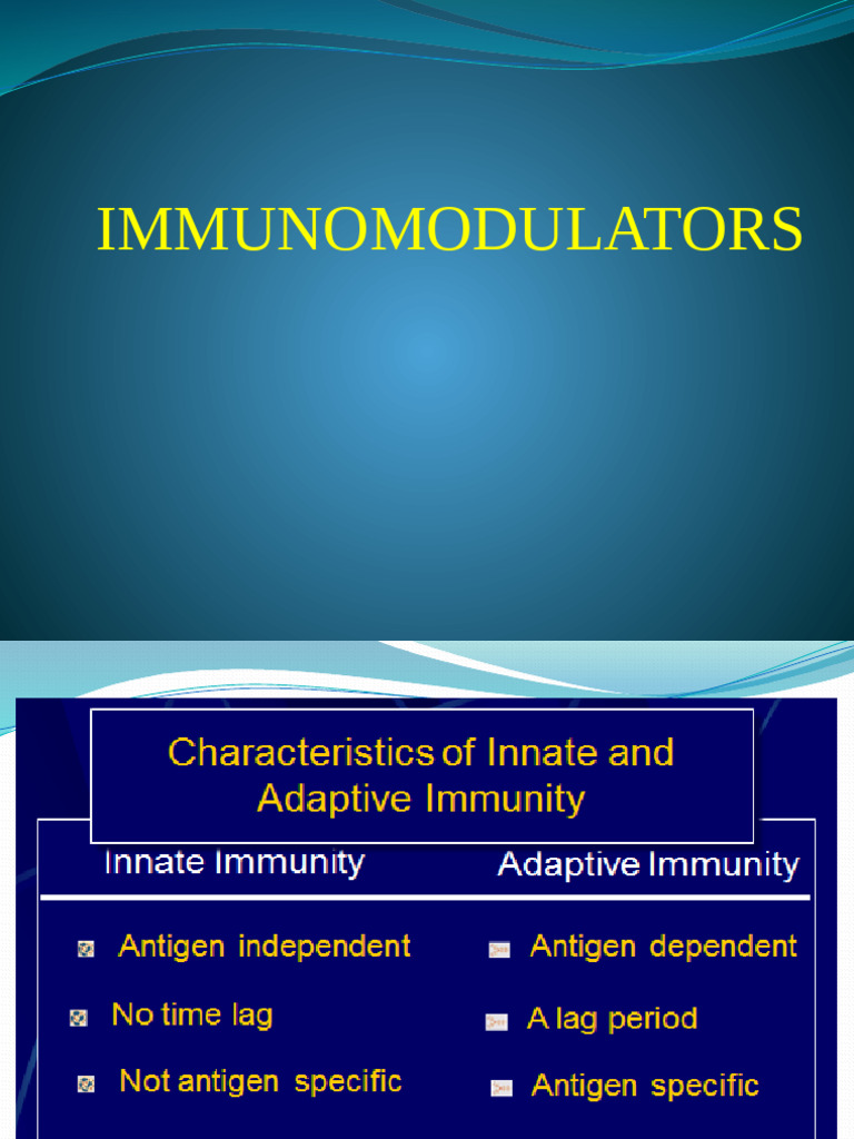 IMMUNOMODULATORS | PDF | Immune System | Clinical Medicine