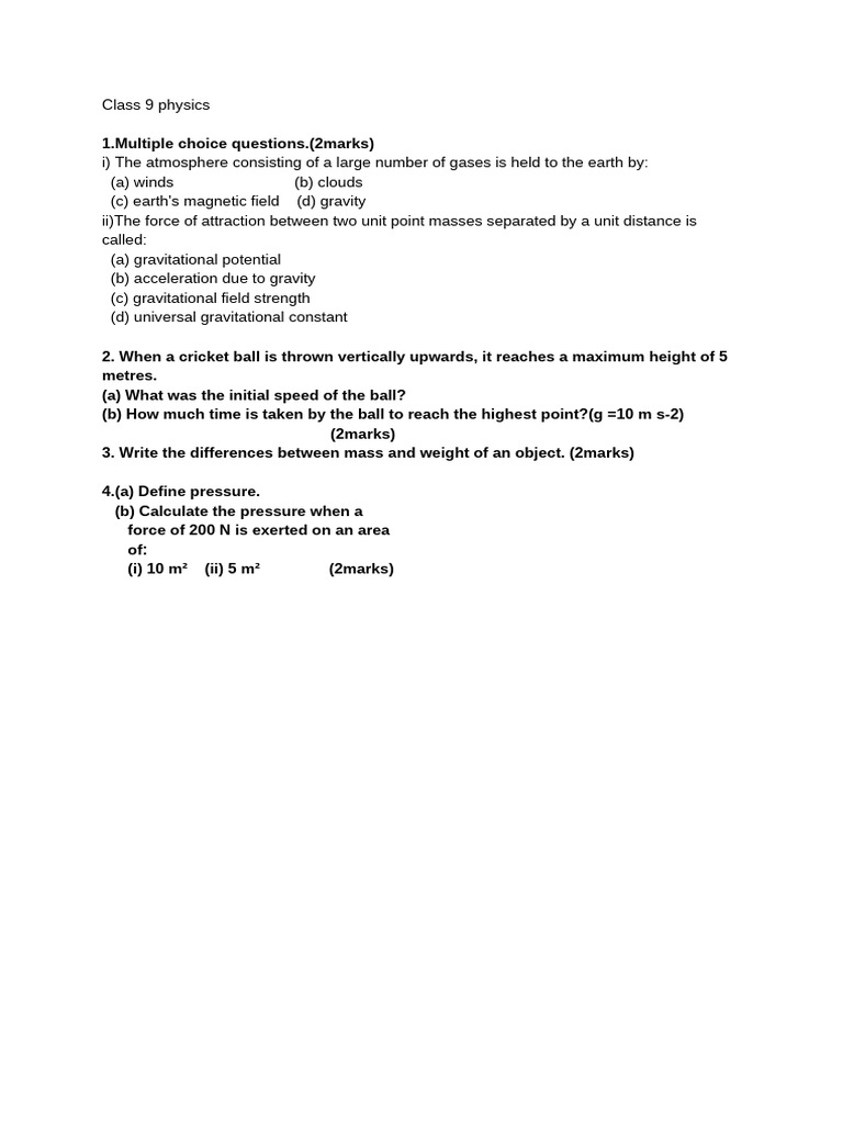 Class 9 Physics | PDF