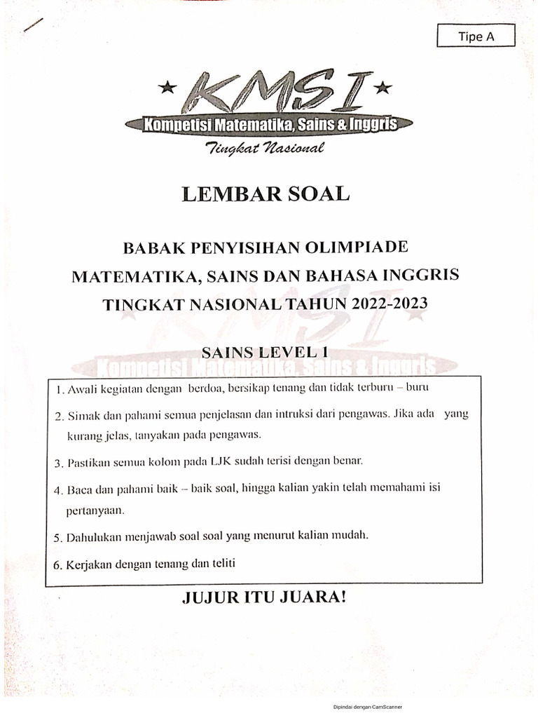 Kmsi Sains Level 1 Sains 2022-2023 | PDF
