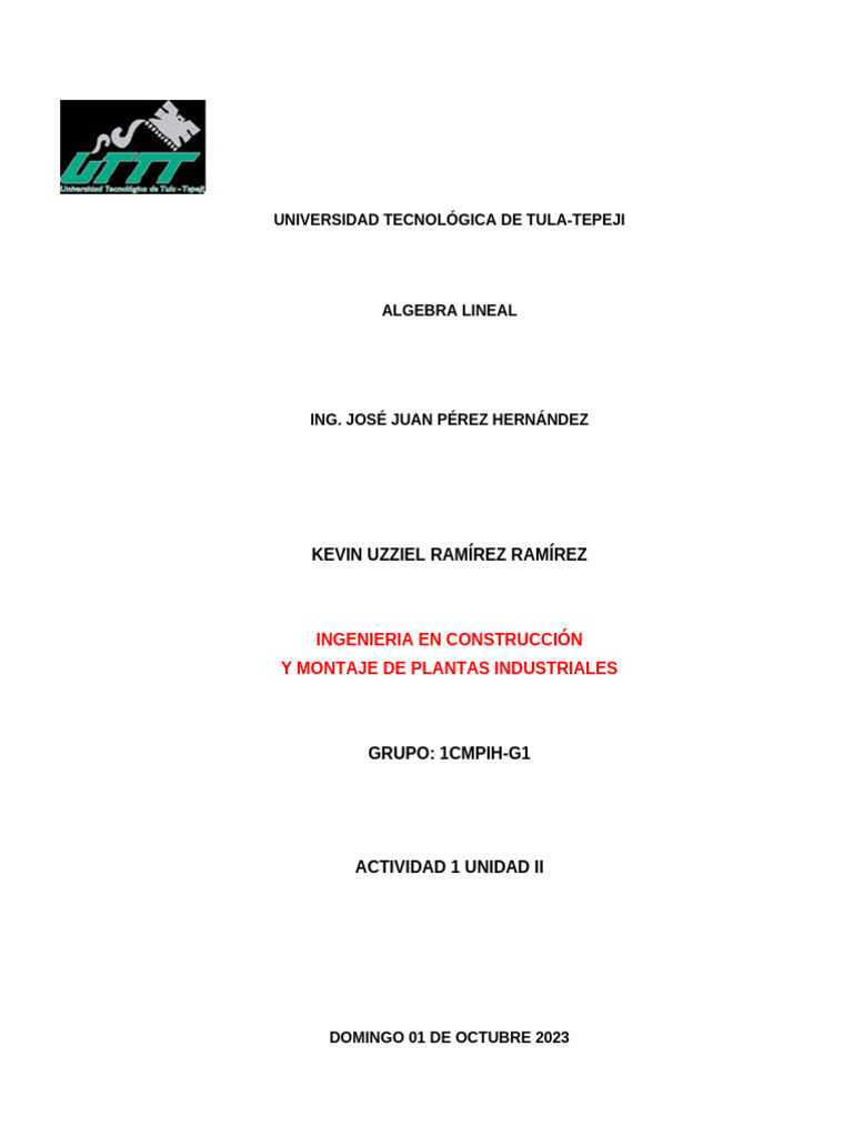 Actividad 1 Unidad Ii Kevin Uzziel Ramirez Ramirez | PDF