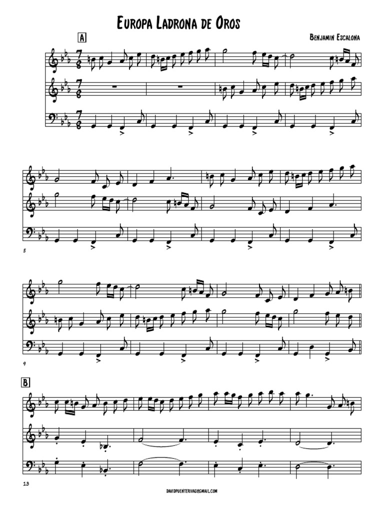 EUROPA 3 Voces SCORE C | PDF