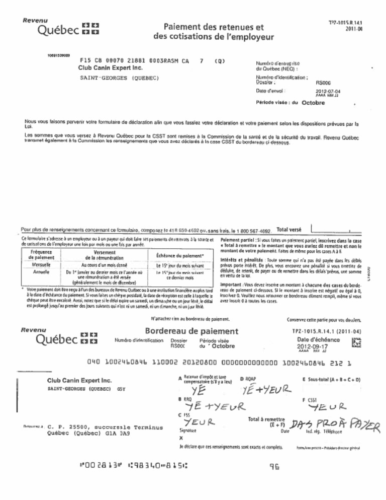 Formulaires DAS Quebec-directives | PDF