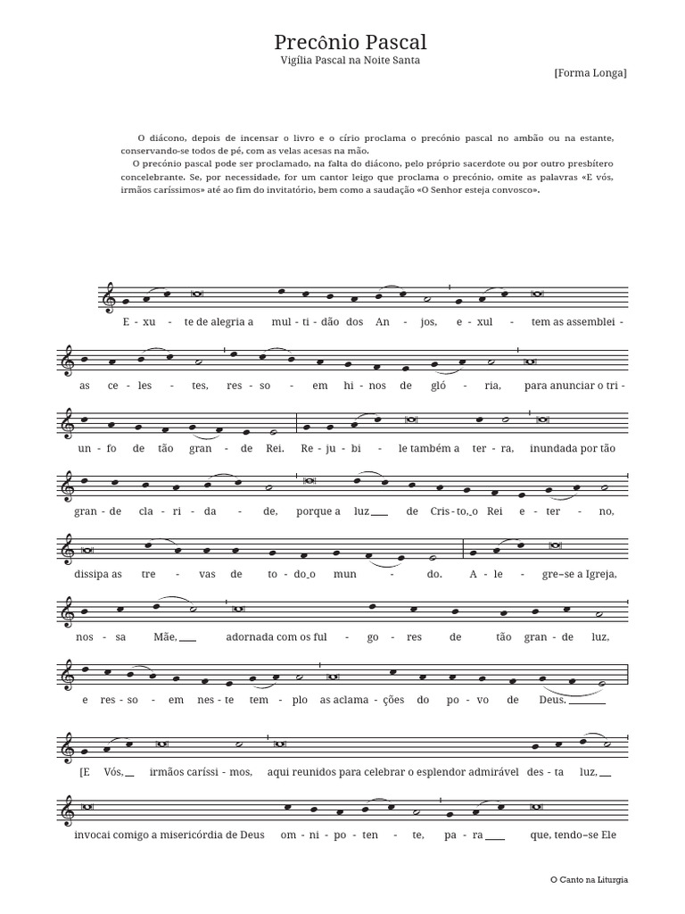 Preconio Pascal - Formula Longa | PDF | Louvor | Tempo Pascal