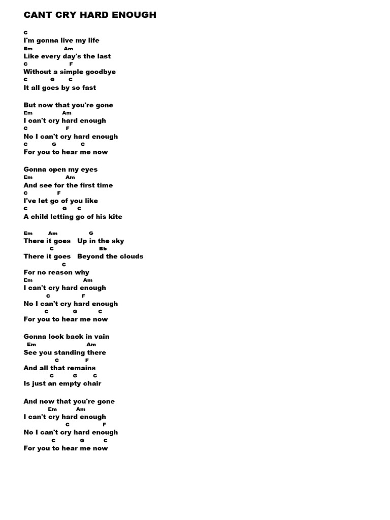 Cant Cry Hard Enough | PDF