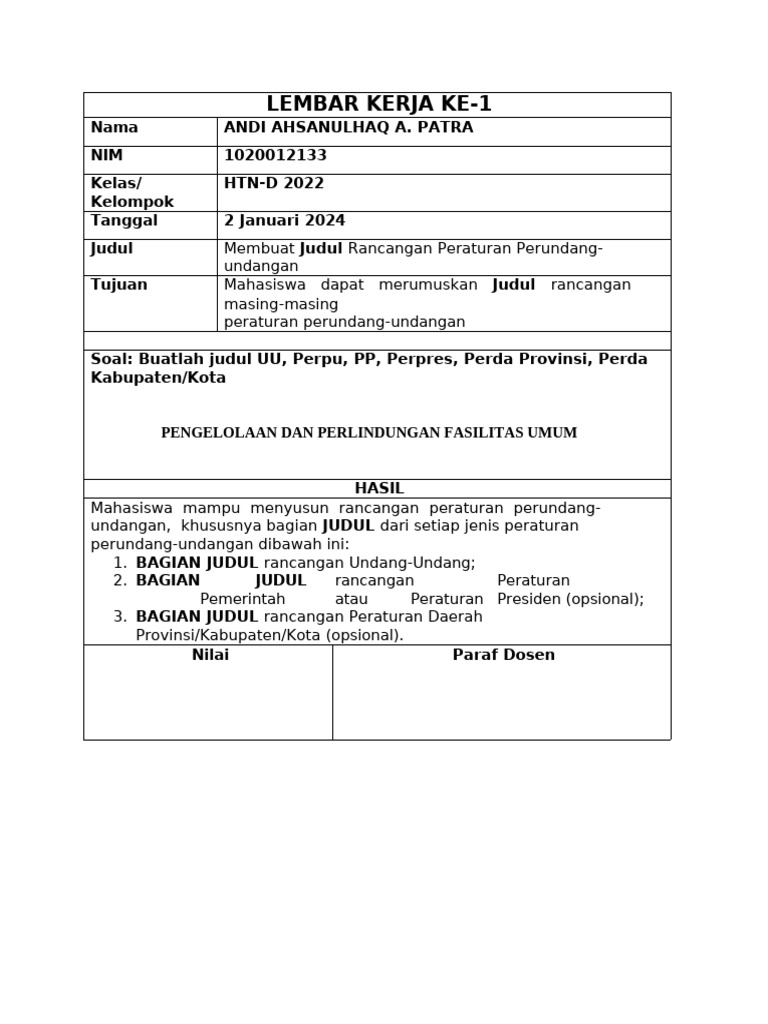 Tugas TEKPER ANDI AHSANULHAQ A. PATRA 10200122133 | PDF