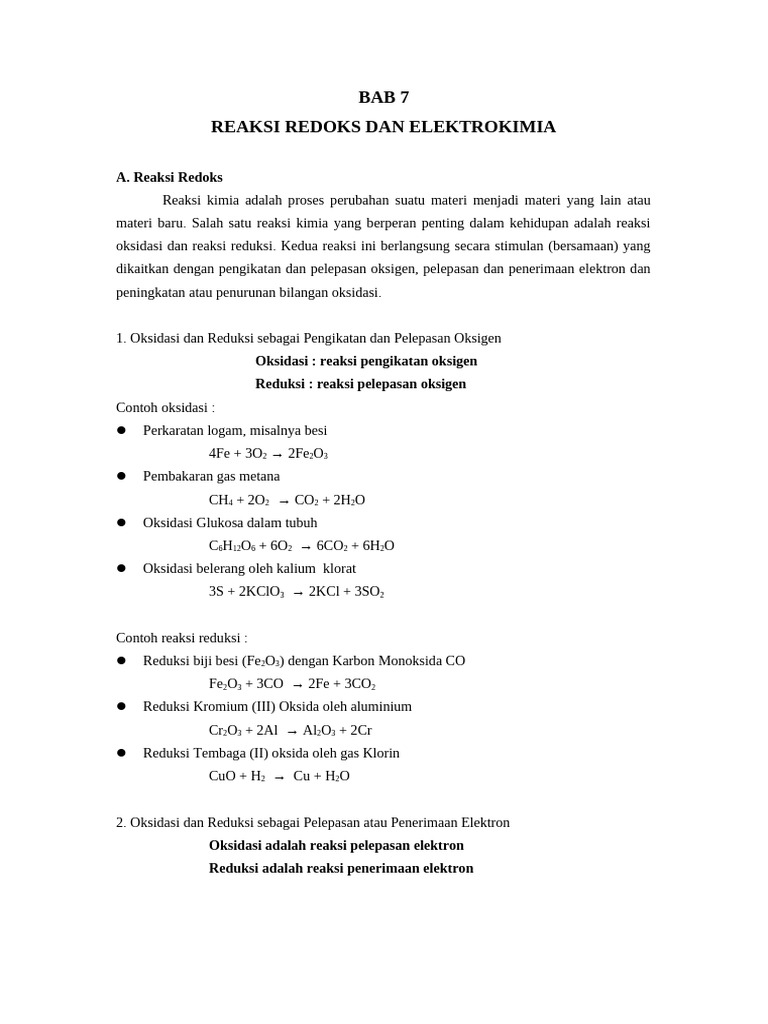 Reaksi Redoks dan Elektrokimia Dasar | PDF