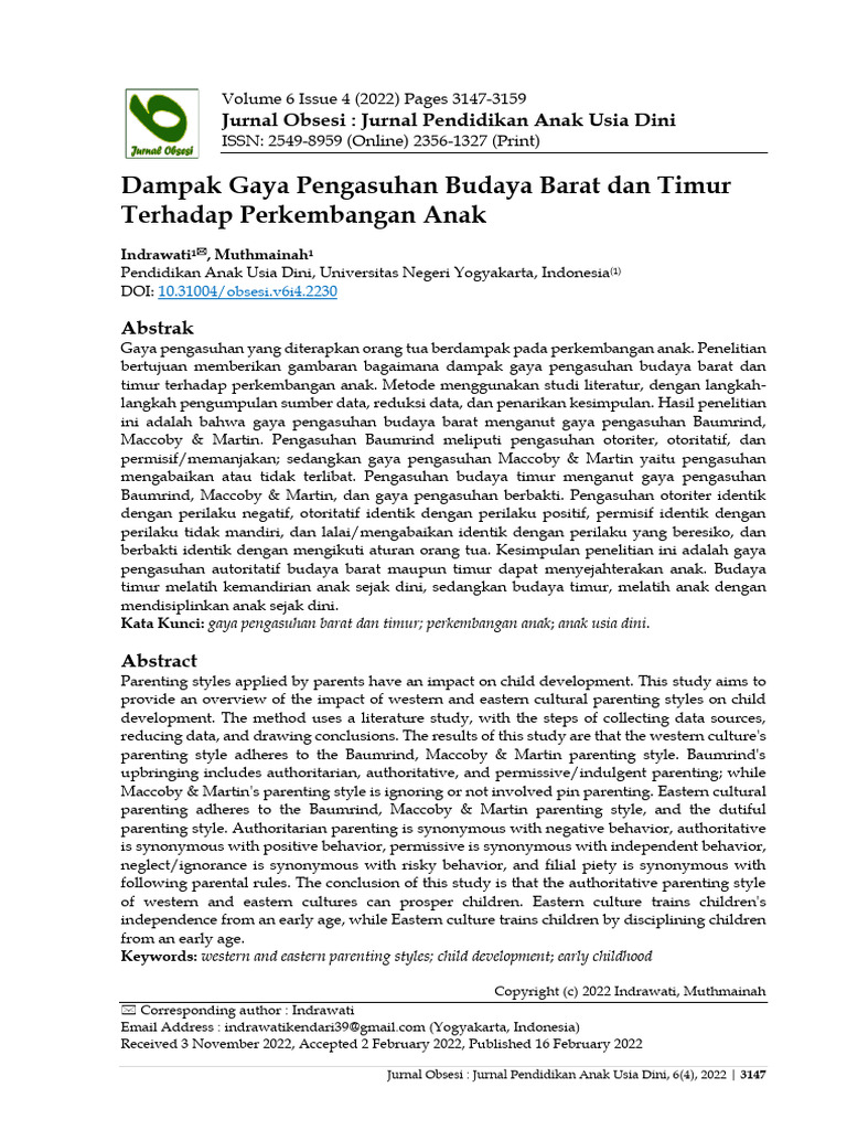 Pola Asuh Budaya Barat Dan Timur | PDF