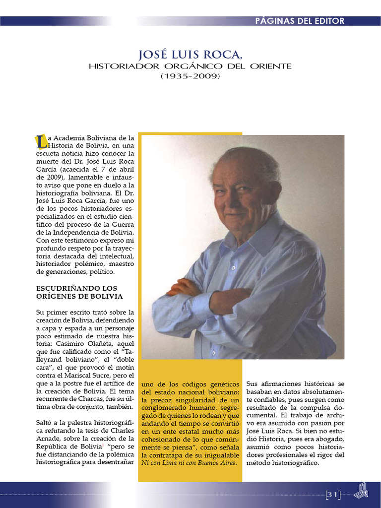 Legado de José Luis Roca García | PDF | Bolivia