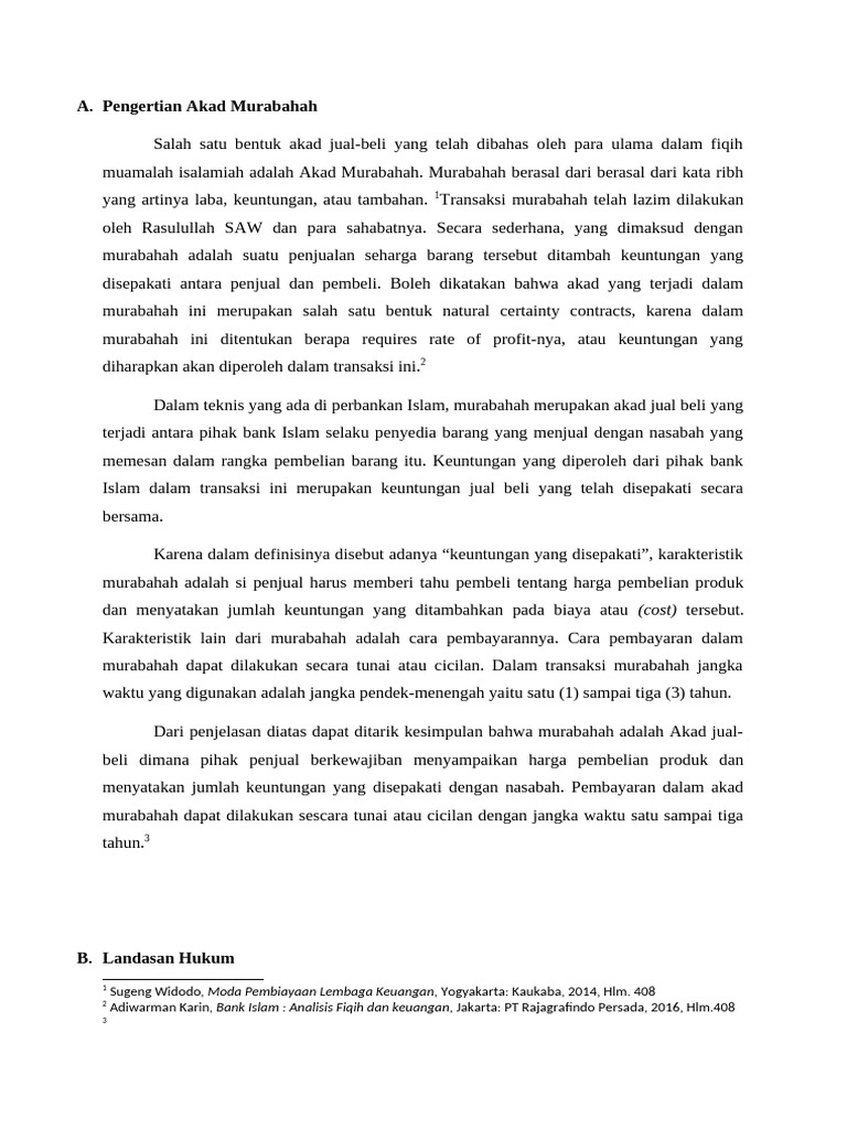 Akad Murabahah: Definisi dan Hukum | PDF