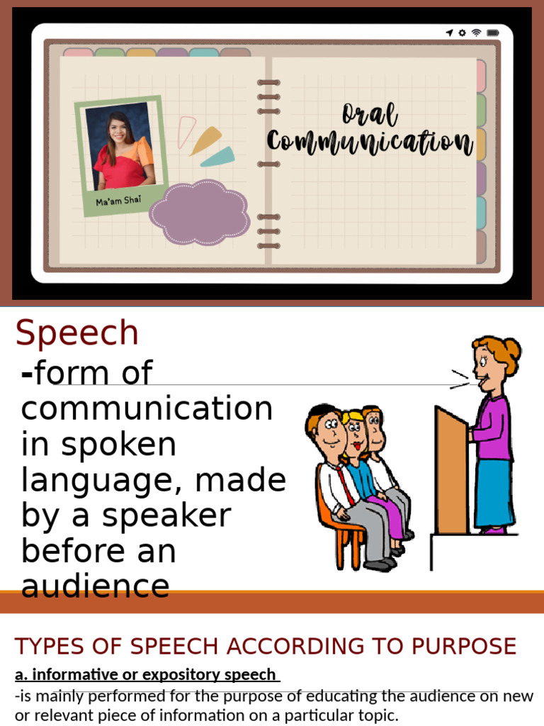 Oral Communication-Lesson 8-Speech & Types | PDF