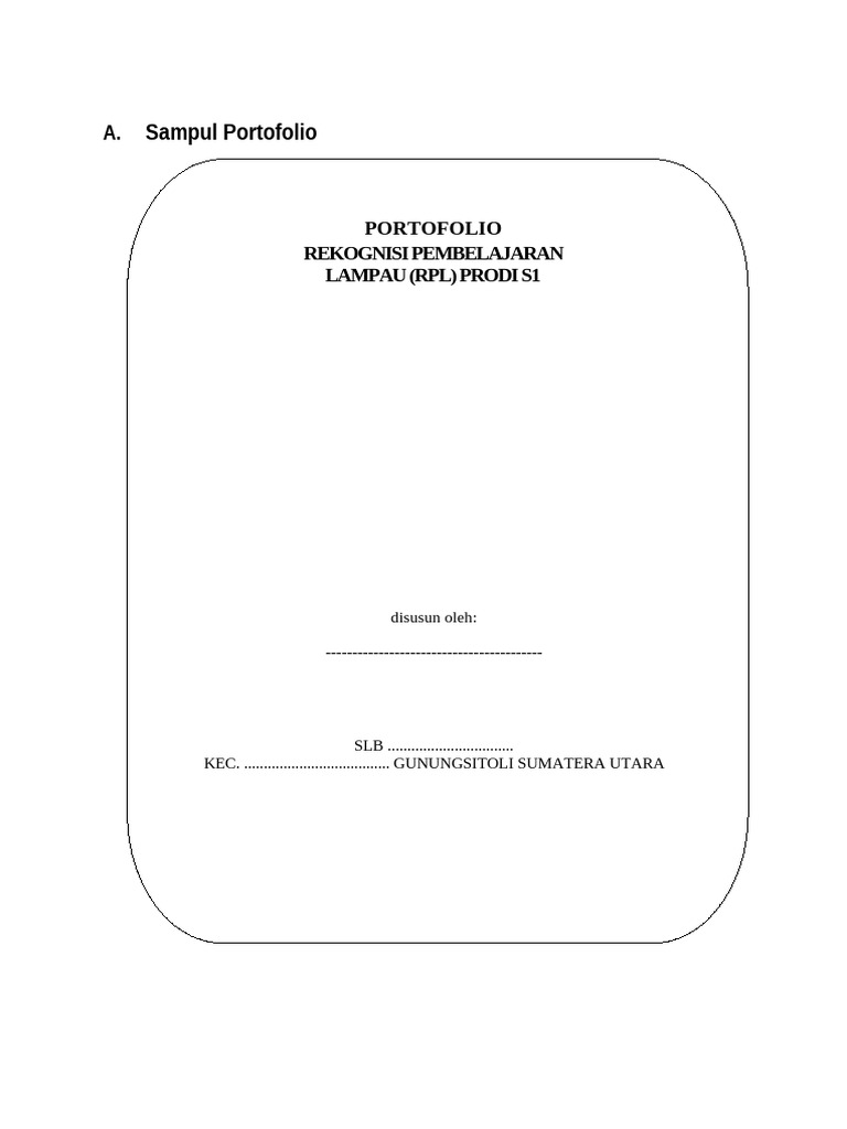 Portofolio RPL Program Sarjana (S-1) Kependidikan | PDF