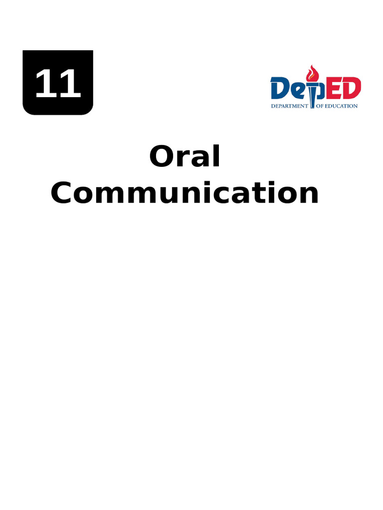Q2 SHS Oral Comm Module 1 | PDF | Learning | Conversation
