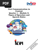 Oral Com q2 Module 1 | PDF | Learning | Conversation