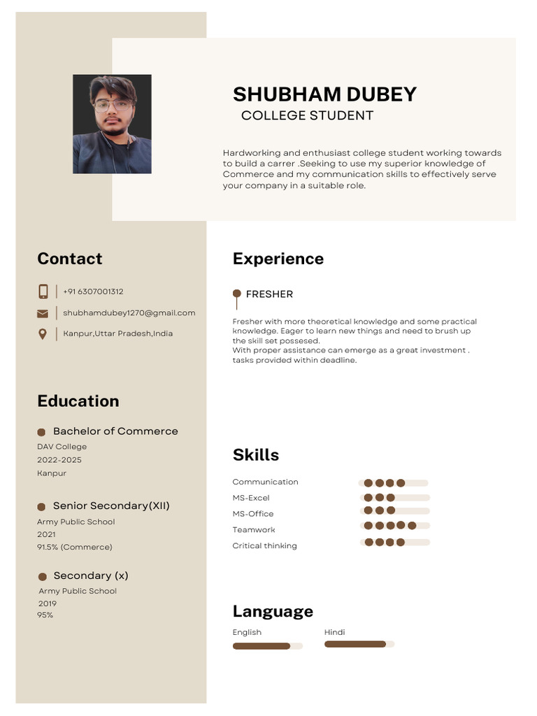 Aspiring Commerce Graduate | PDF