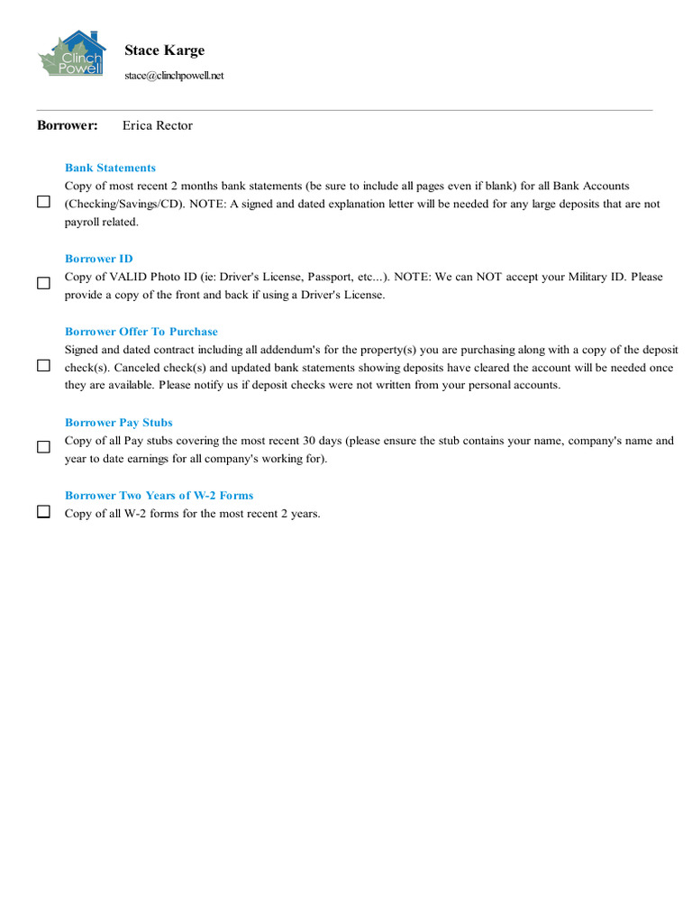 Required Documents for Loan Application | PDF