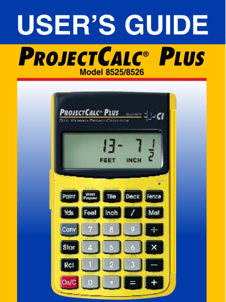 ProjectCalc Plus Manual | Download Free PDF | Gallon | Volume