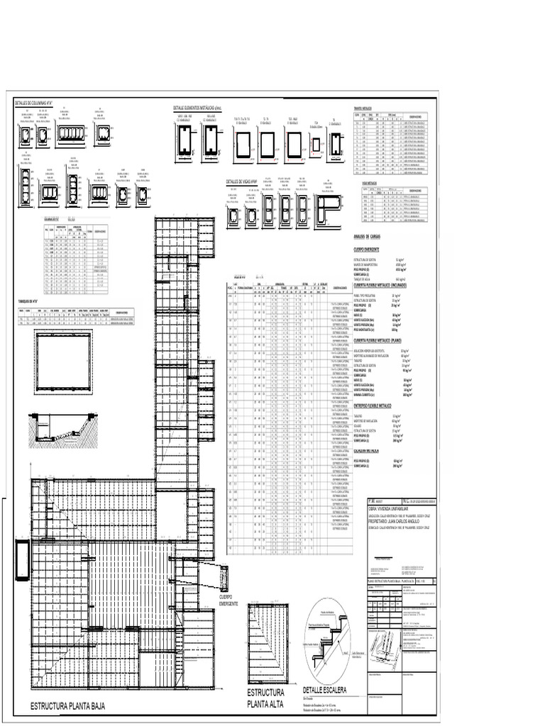 Plano Estructural Vivienda Unifamiliar | PDF