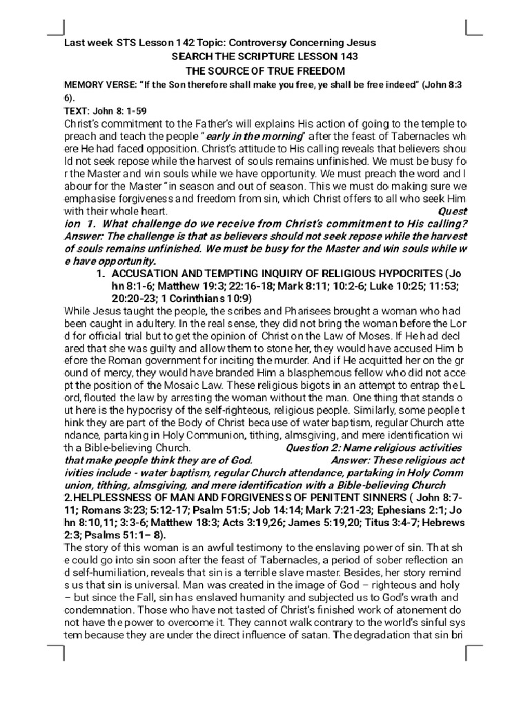 SEARCH THE SCRIPTURE LESSON 143 - Phoenix | PDF
