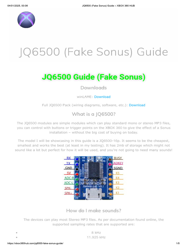 Jq6500 (Fake Sonus) Guide - Xbox 360 Hub | PDF | Xbox | Command Line ...