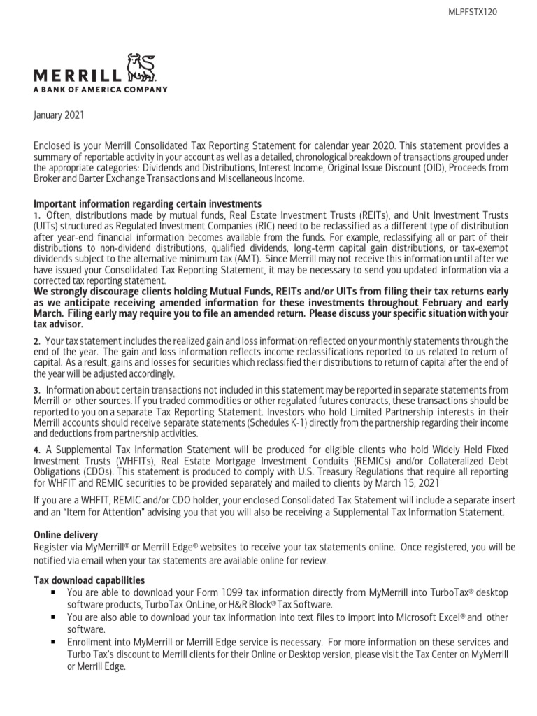 Consolidated Tax Statement Insert | PDF | Dividend | Taxes