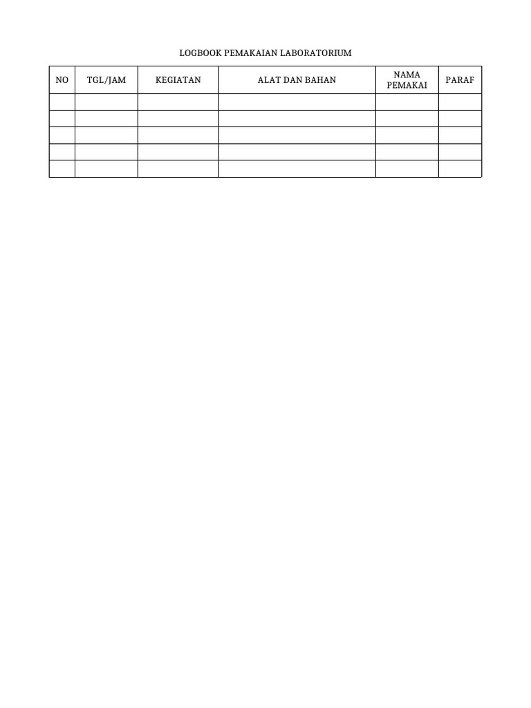 Format Logbook | PDF