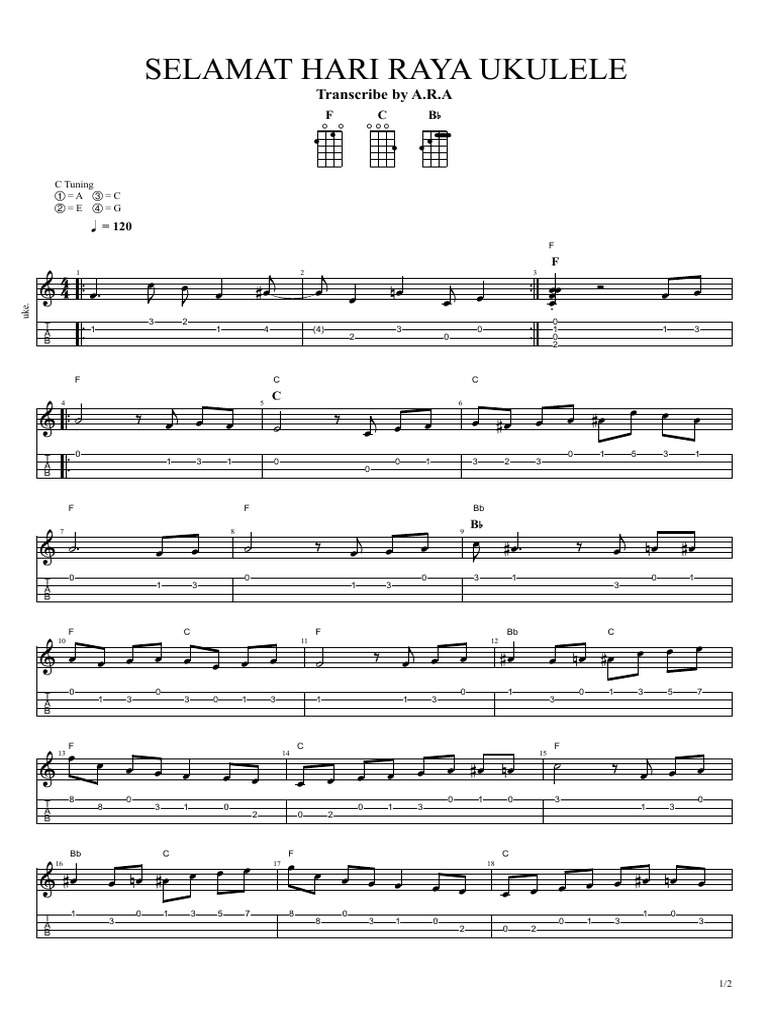 Selamat Hari Raya Ukulele Chords | PDF