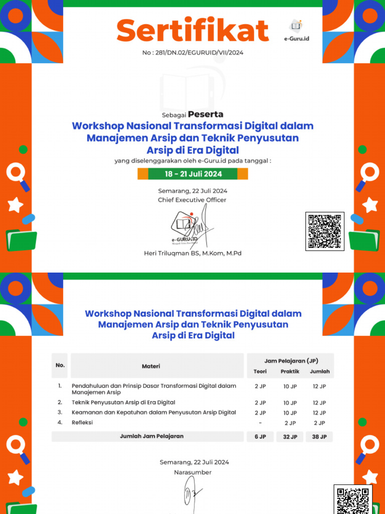 Sertifikat Workshop - RIKY - YANUAR - BASTAMAN - S.Kom | PDF