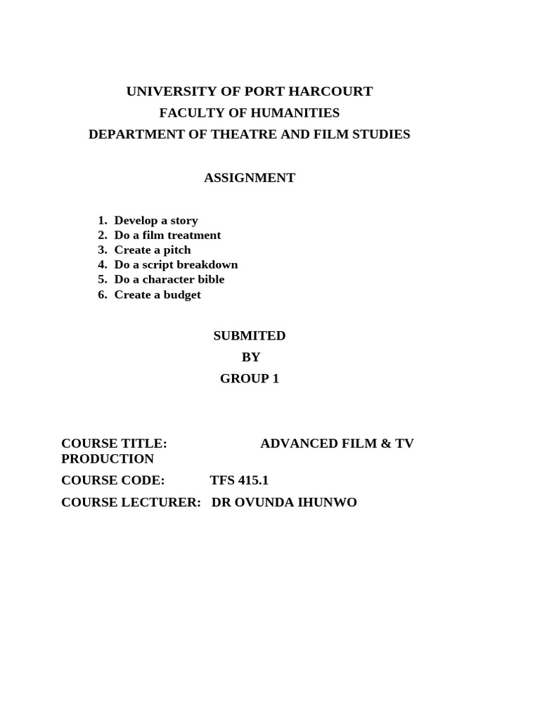 Film Treatment: Standpoint | PDF