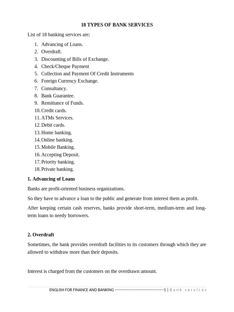 Reading - BANKING SERVICES | PDF | Banks | Cheque