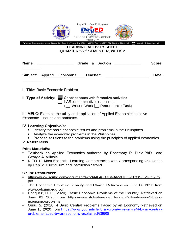 Applied Economics Week 2 CN | PDF | Economics | Poverty