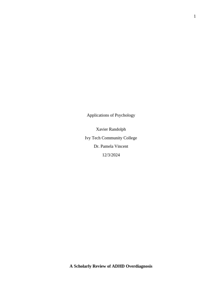 ADHD Overdiagnosis: Gender and Demographics | PDF | Attention Deficit ...
