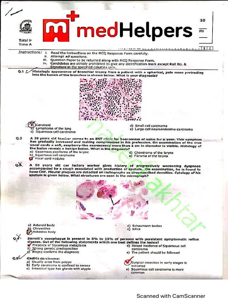 Special Pathology McQs (Pool To UHS Team) | PDF